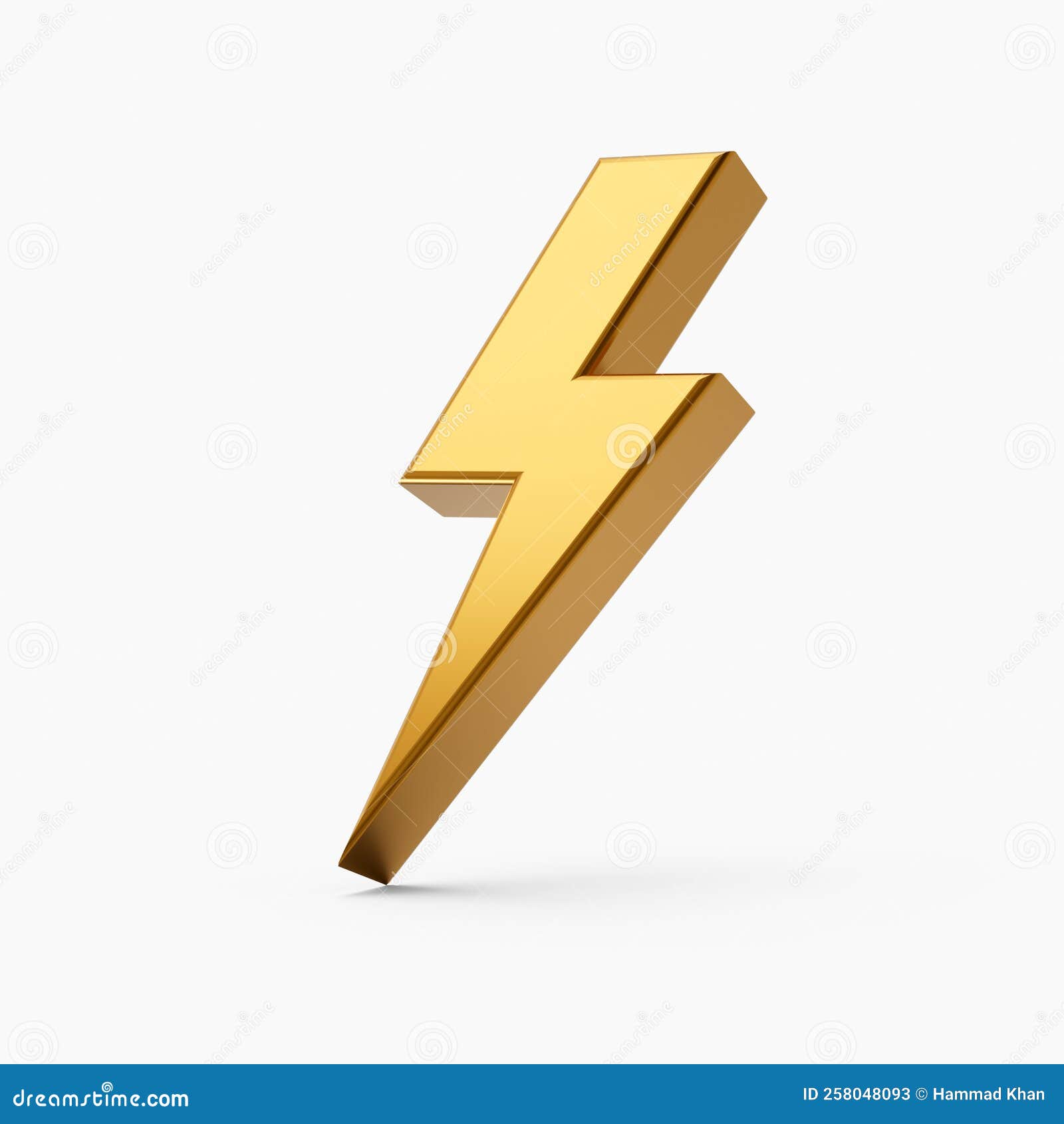 Gold Thunderbolt Icon 3d Illustration Isolated Background Stock ...