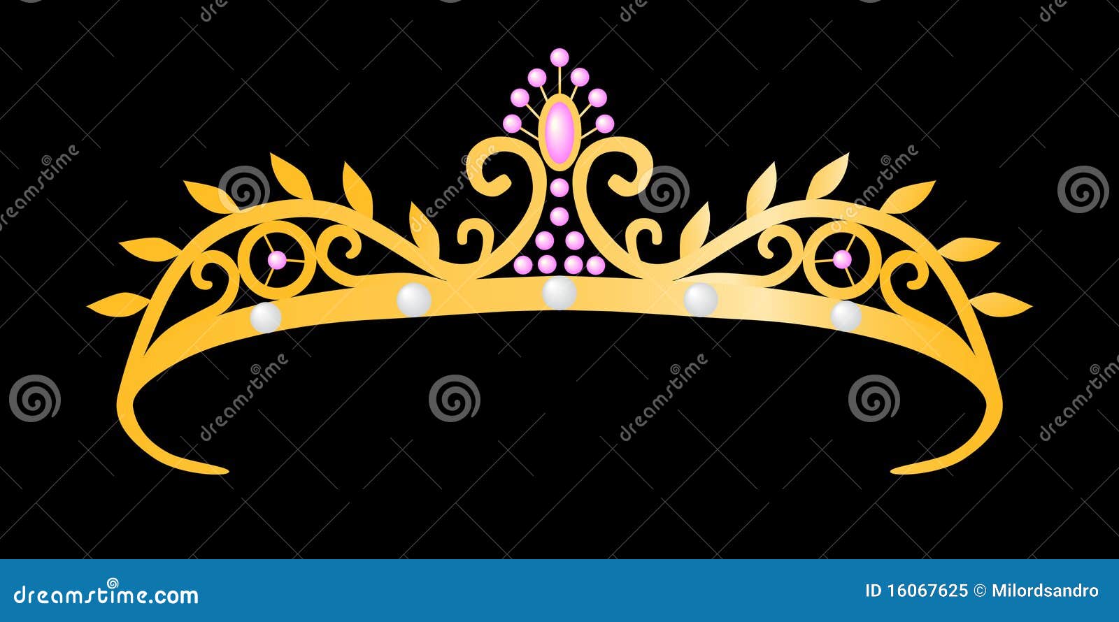 Gold tiara princess stock illustration. Illustration of gold - 16067625