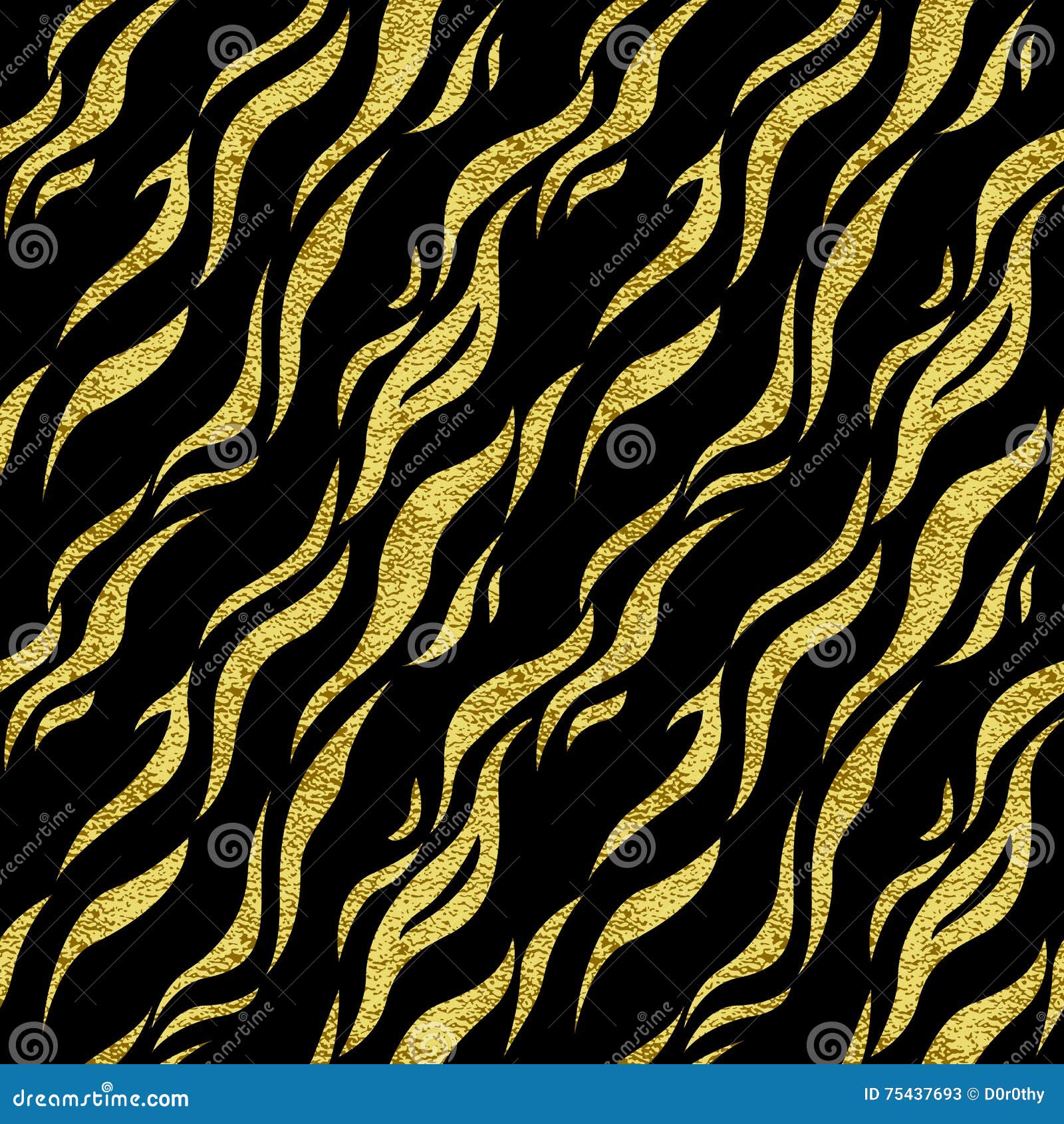 Gold tiger pattern stock vector. Illustration of rich - 75437693