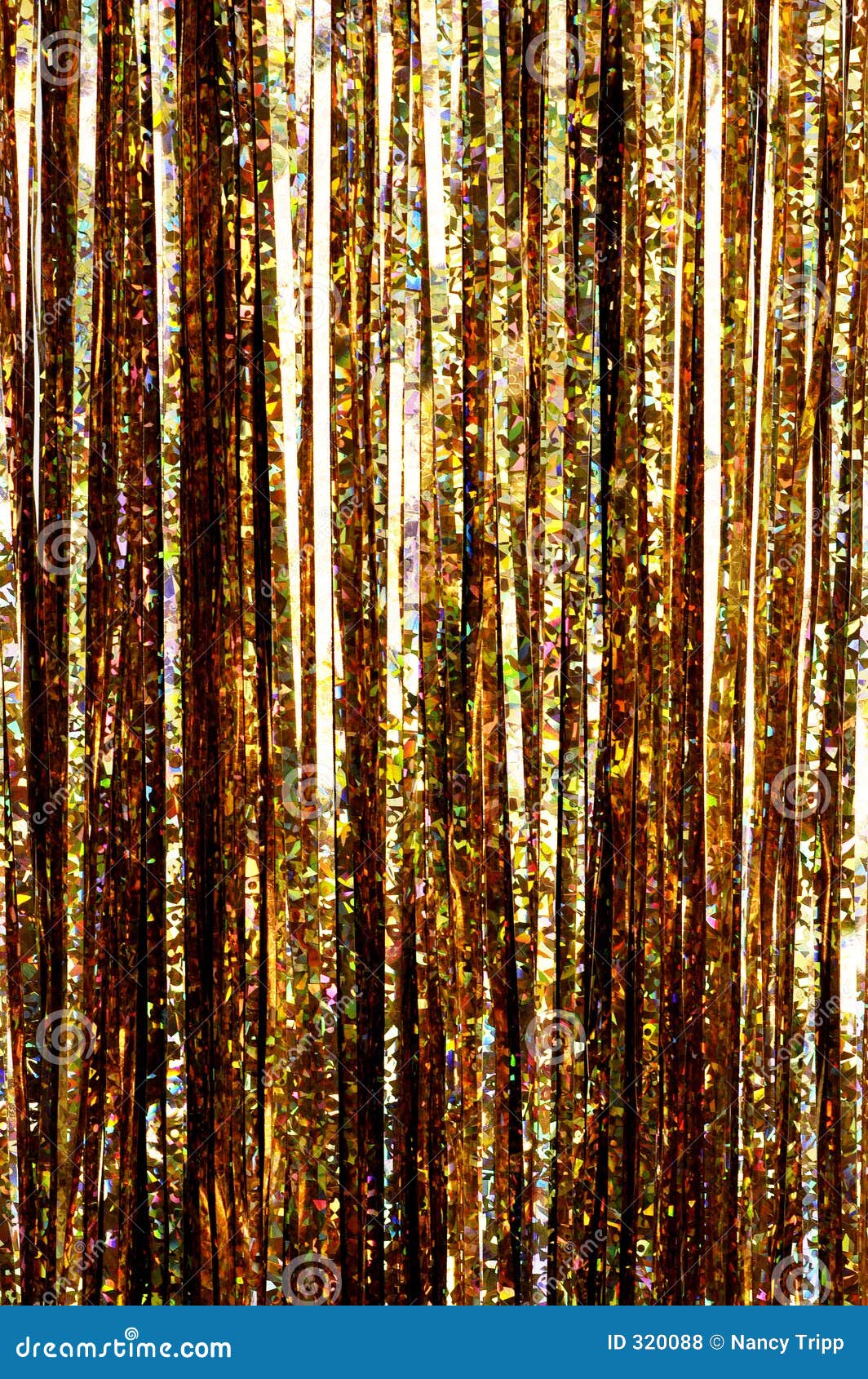 Gold tinsel stock photo. Image of ornament, decoration - 320088