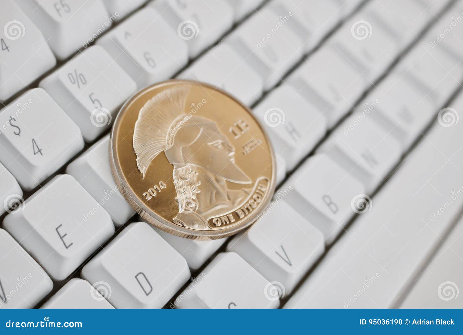 Gold Titan Bitcoin stock photo. Image of online, white - 95036190