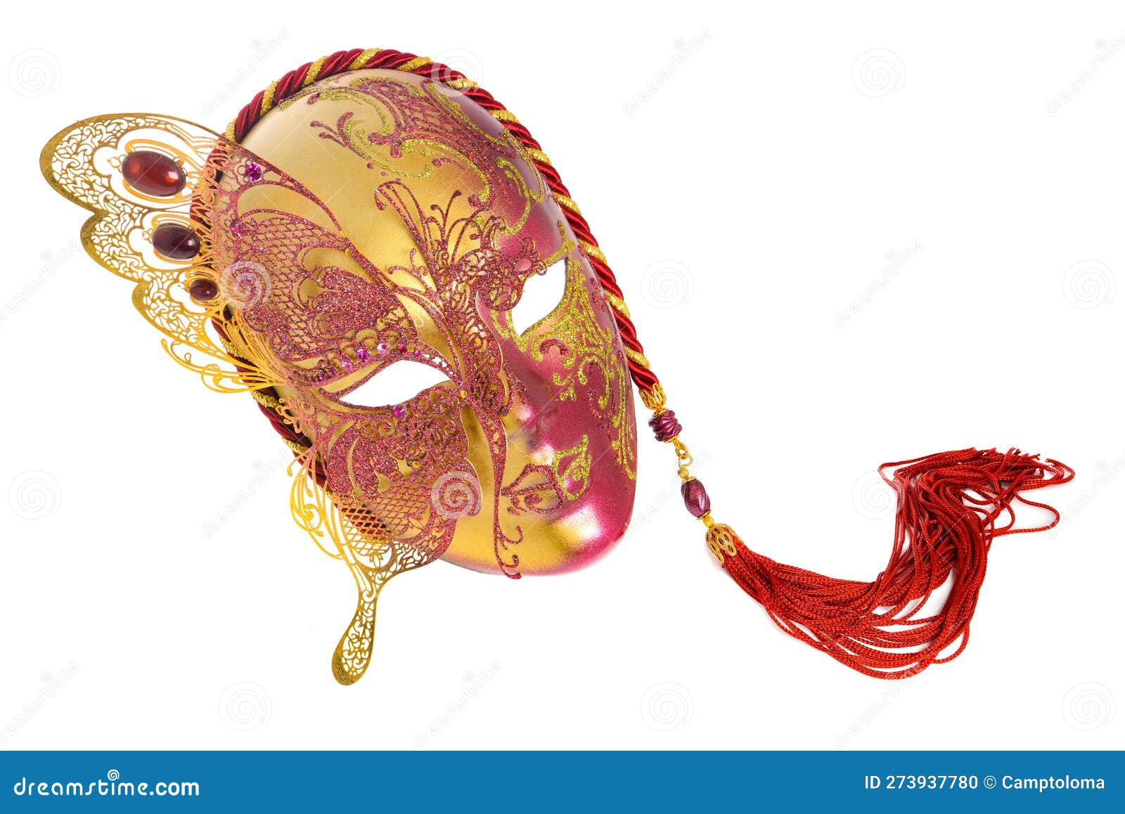 Gold Tone Venecian Carnival Mask Stock Photo - Image of masque, italy ...