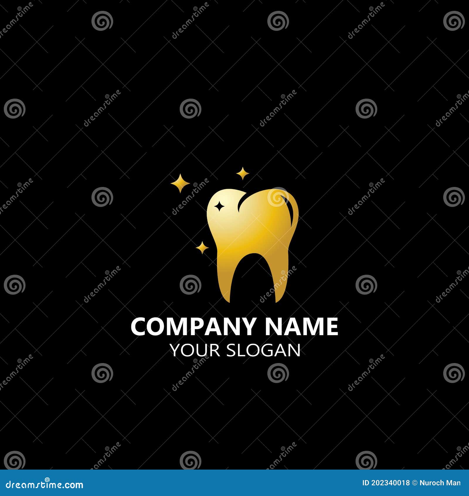 Gold Tooth Logo Illustration Design. Stock Vector - Illustration of ...