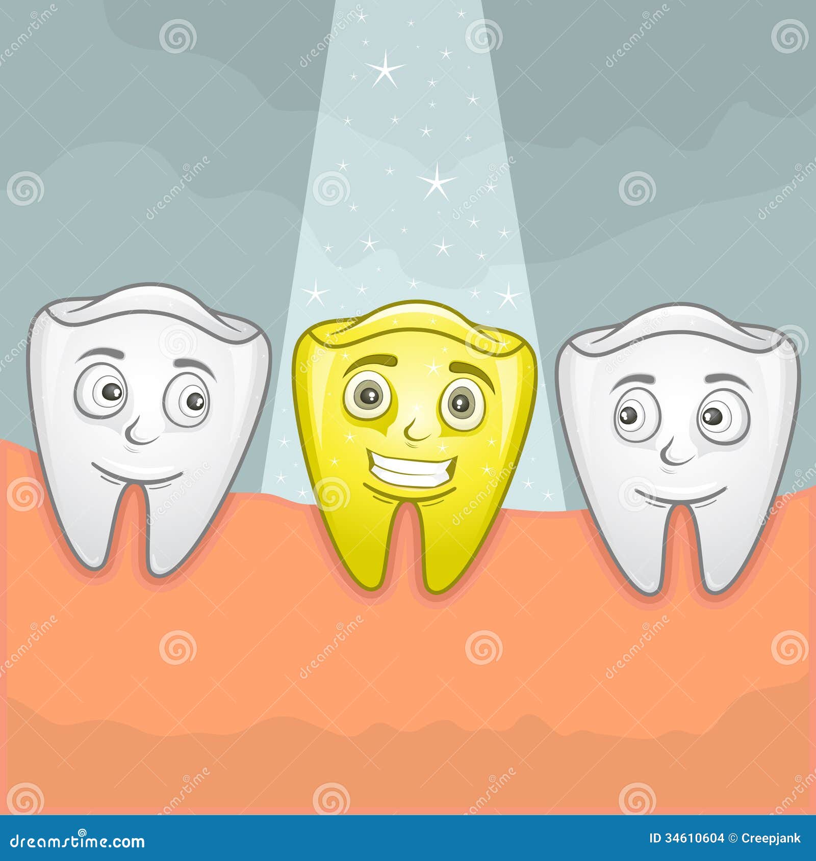 Gold tooth stock illustration. Illustration of icon, healthy - 34610604