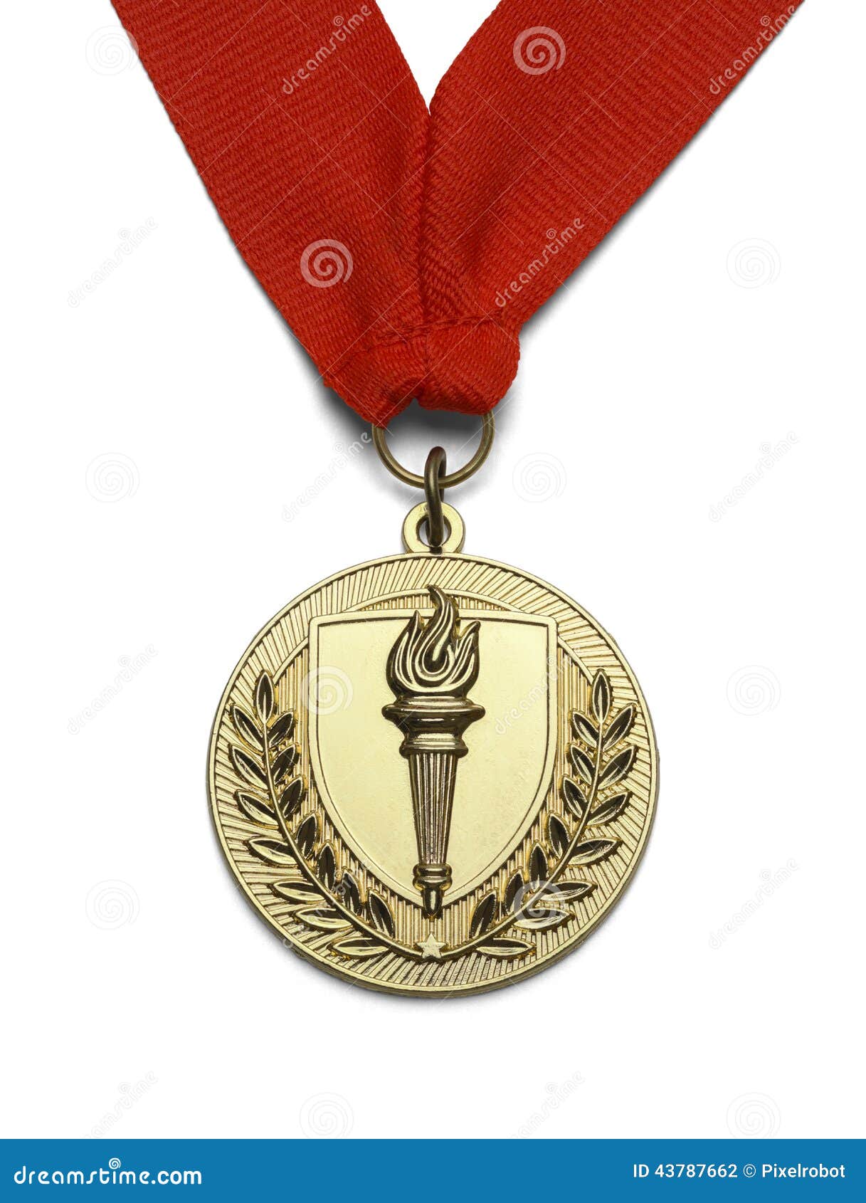 Gold Torch Medal stock photo. Image of metal, metallic - 43787662