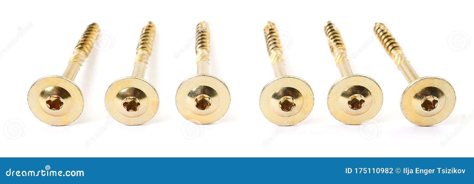 Gold Torx Isolated on White. Yellow Zinc Chipboard Torx, , Full Thread ... Gold Torx Isolated on White. Yellow Zinc Chipboard Torx, , Full Thread ...