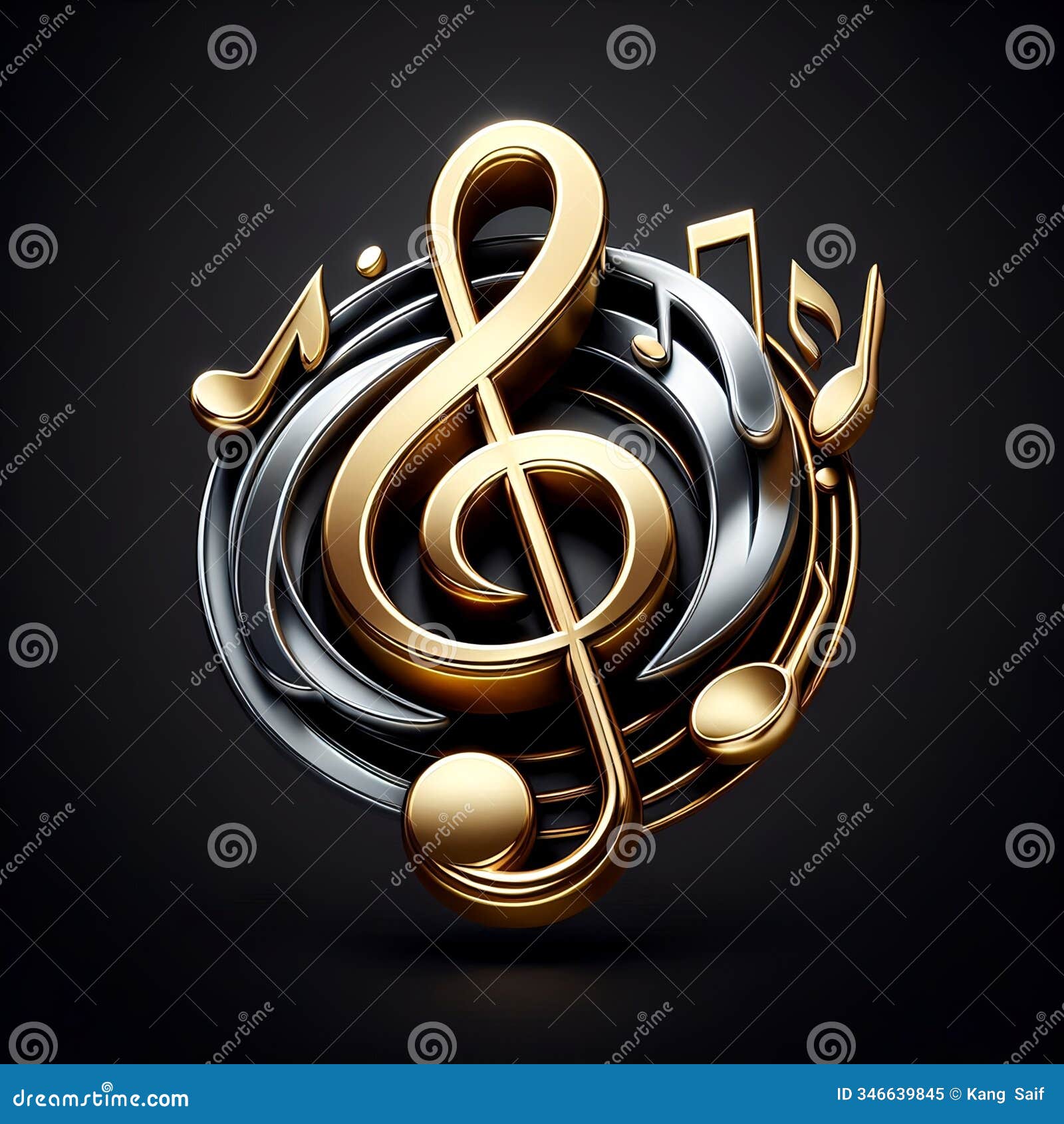 Golden Symphony stock illustration. Illustration of clef - 346639845