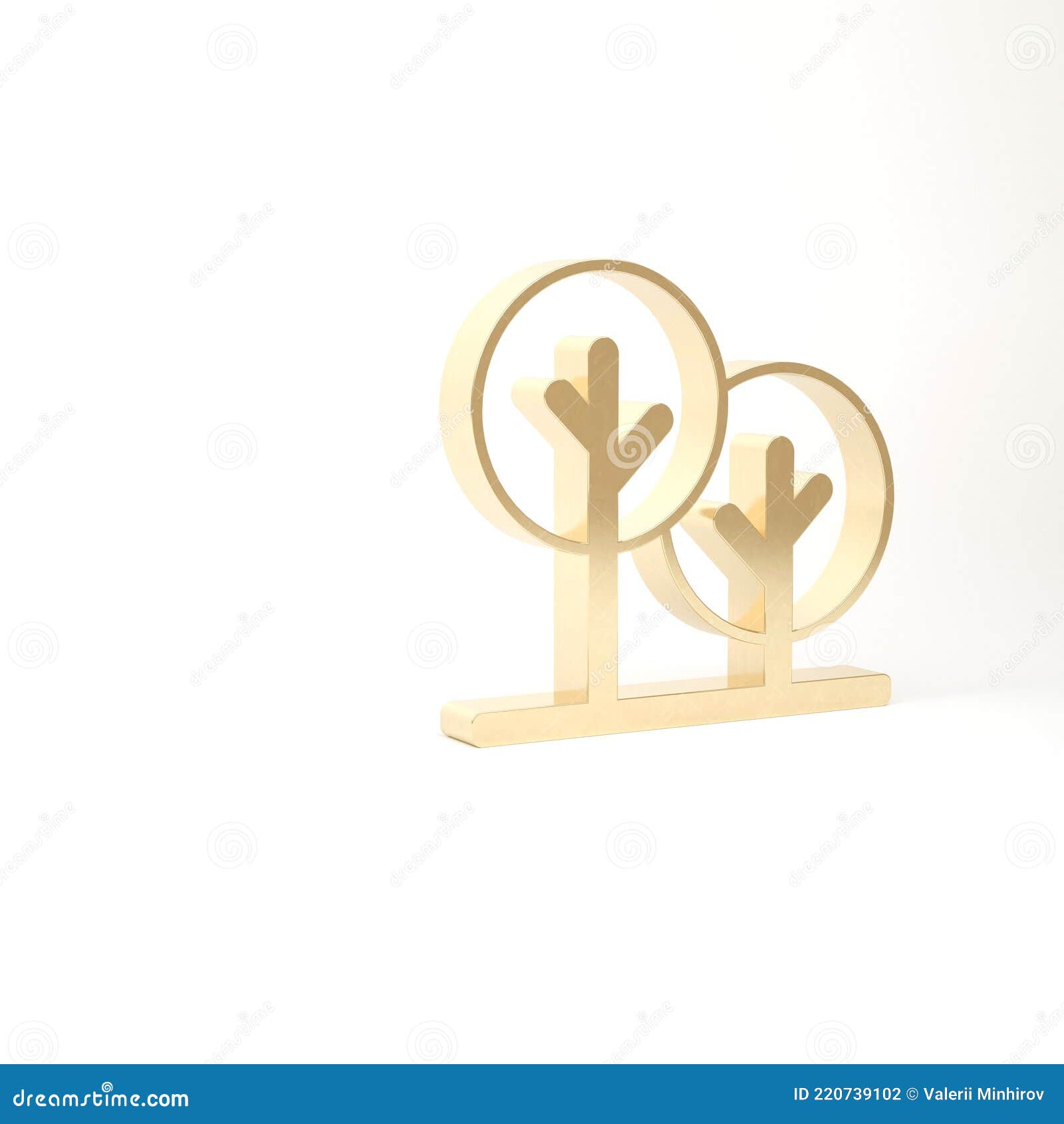 Gold Tree Icon Isolated on White Background. Forest Symbol Stock ...