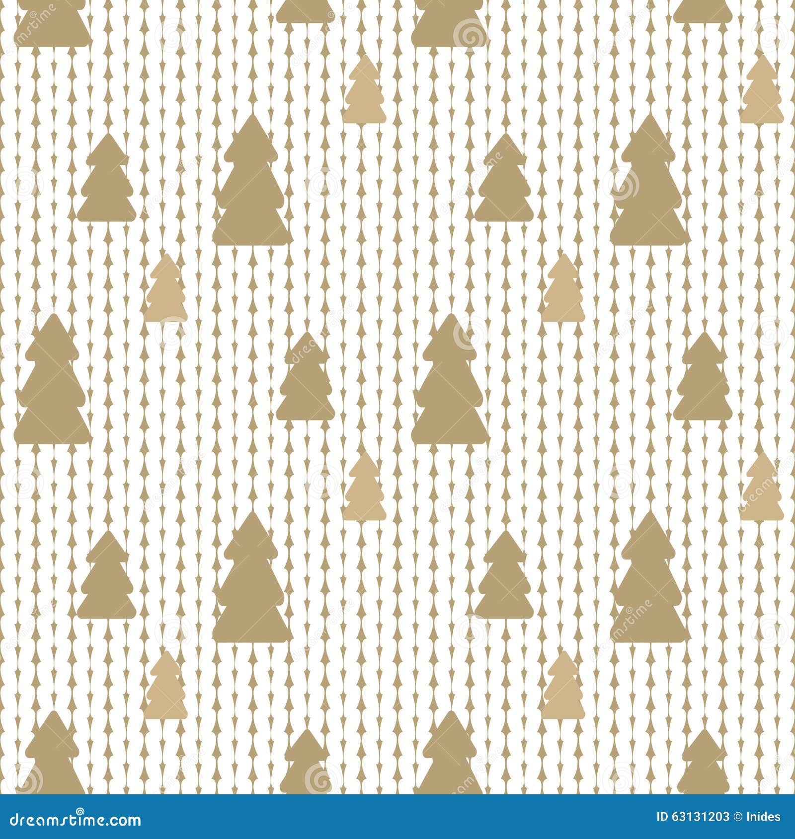 Gold Tree Vector Seamless Pattern on Knitted Stock Vector ...