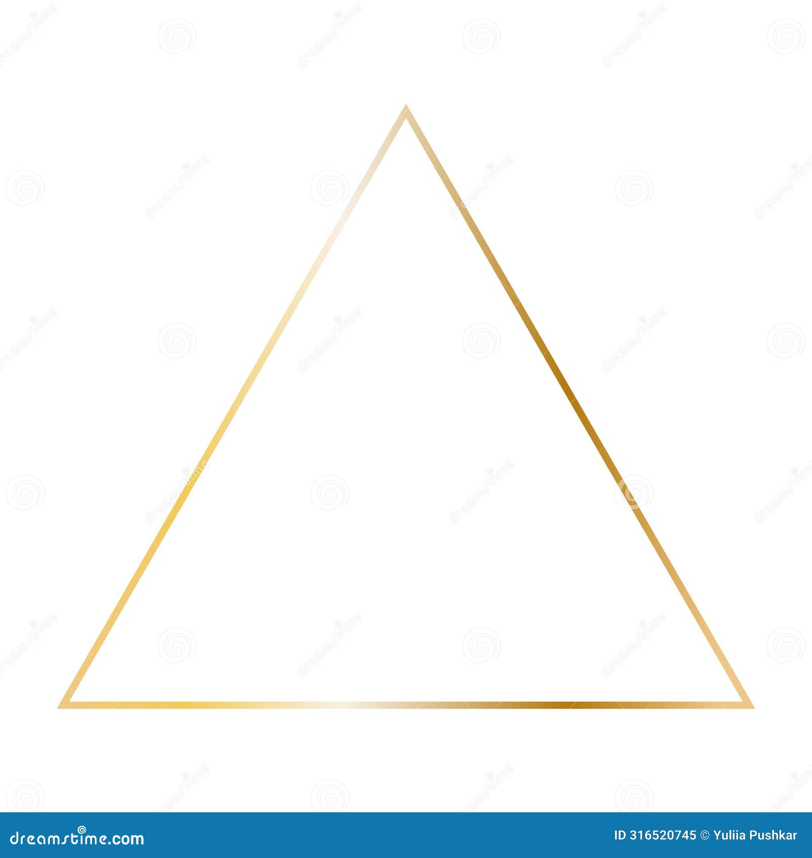 Gold Triangle Frame. Vector Outline Thin Aesthetic Border For ...