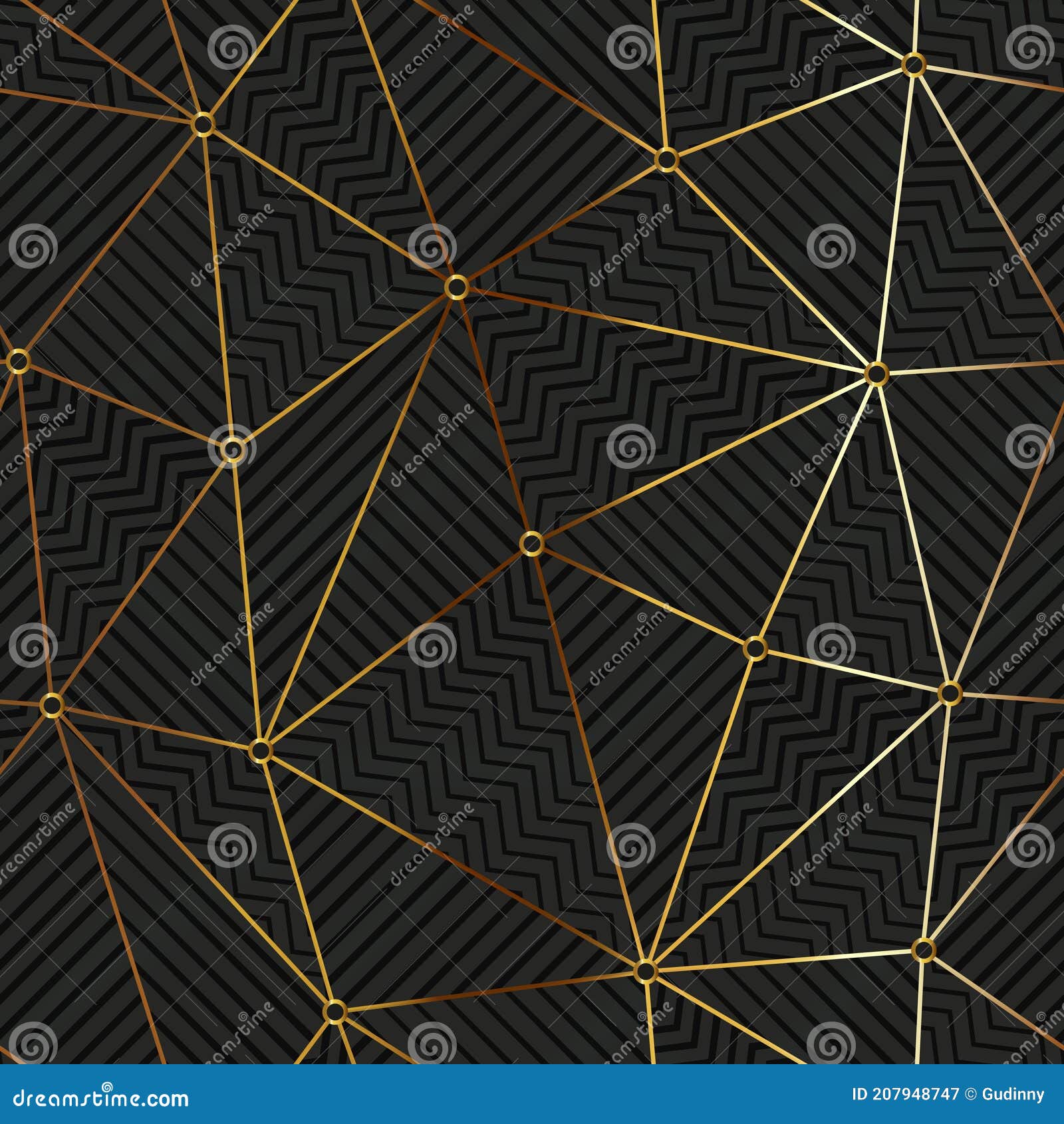 Gold Triangle Grid. Seamless Pattern Stock Vector - Illustration of ...