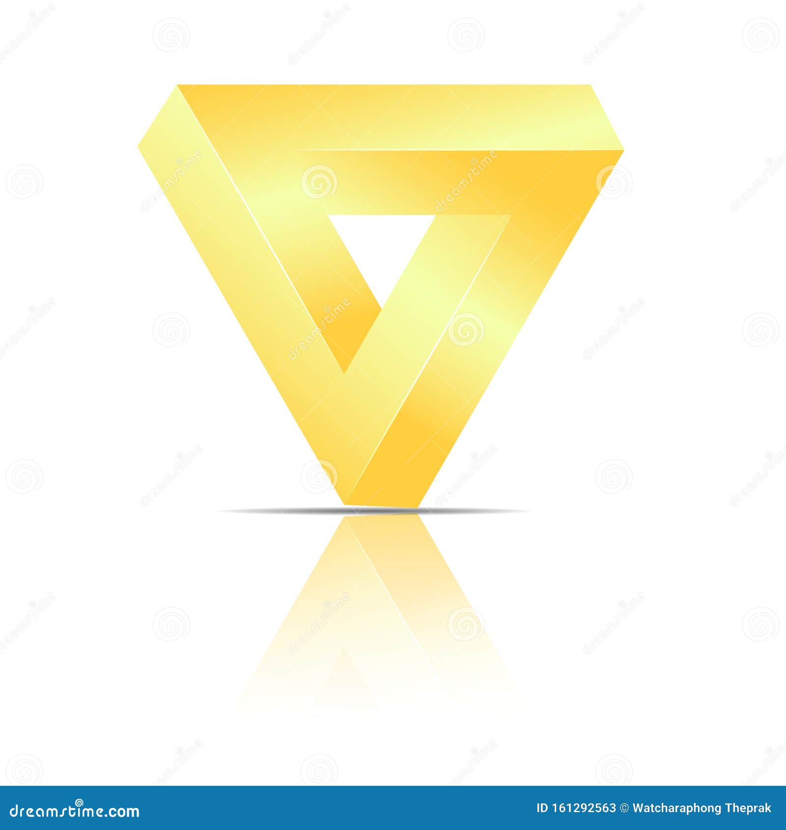 Gold Triangle with Reflect Icon Stock Vector - Illustration of light ...