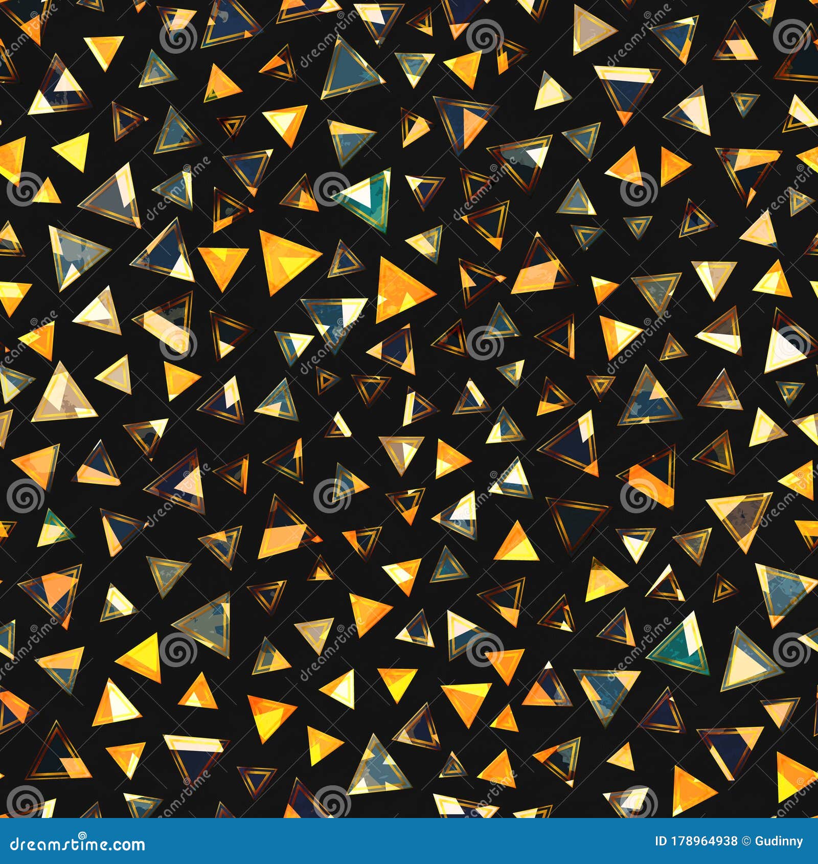 Gold Triangle Seamless Pattern Stock Vector - Illustration of shape ...