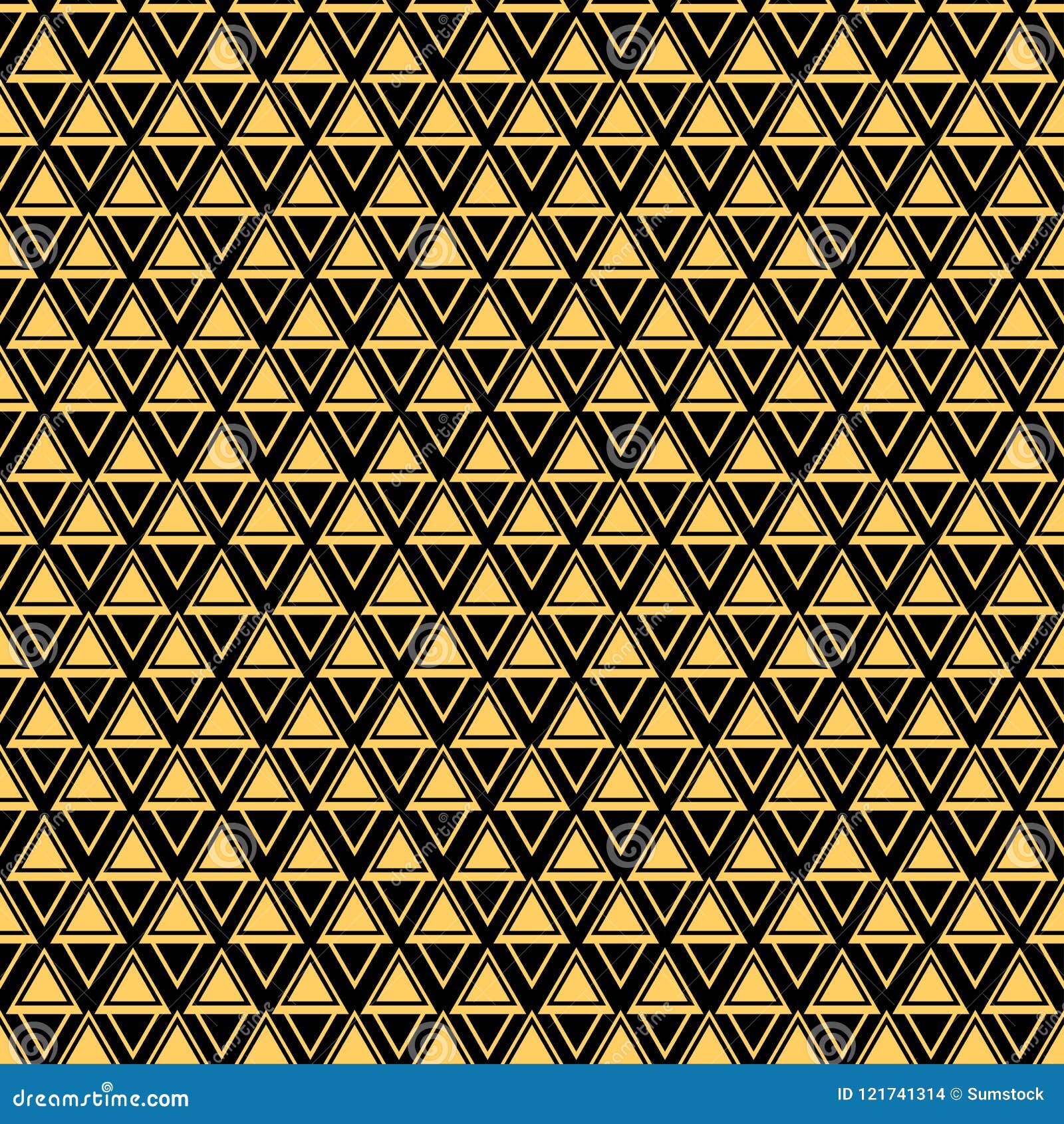 Gold Triangle Shapes Seamless Pattern Stock Vector - Illustration of ...