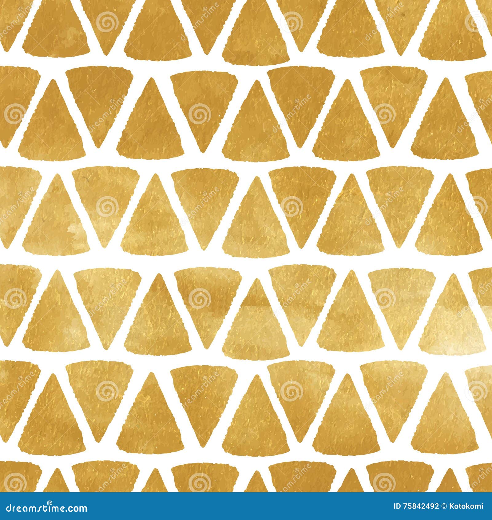 Gold Triangle Vector Texture. Metal Painted Background with Triangular ...