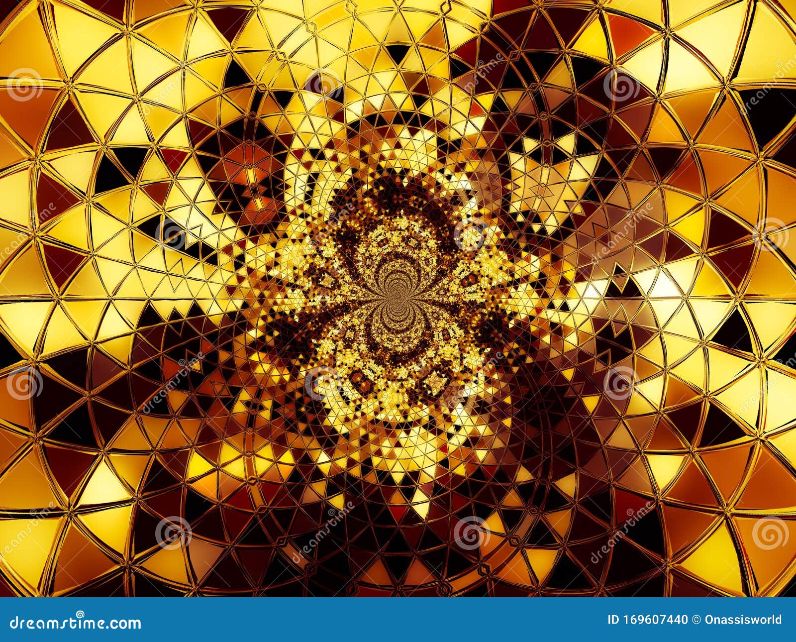 Gold Triangles Shaped Abstract Art Background Stock Illustration ...