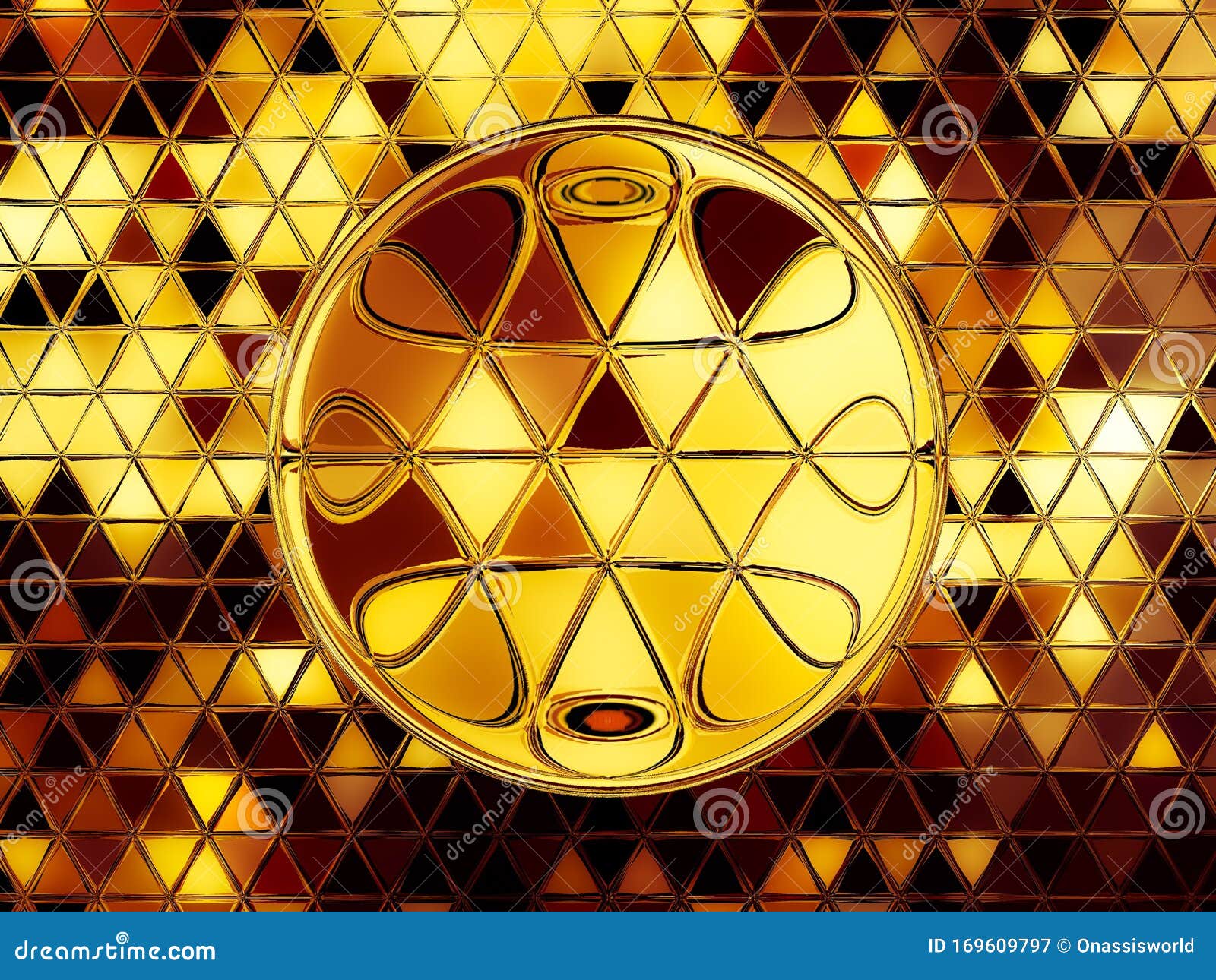 Gold Triangles Shaped Abstract Art Background Stock Illustration ...