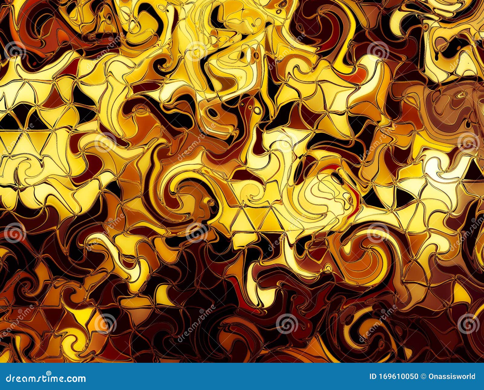 Gold Triangles Shaped Abstract Art Background Stock Illustration ...