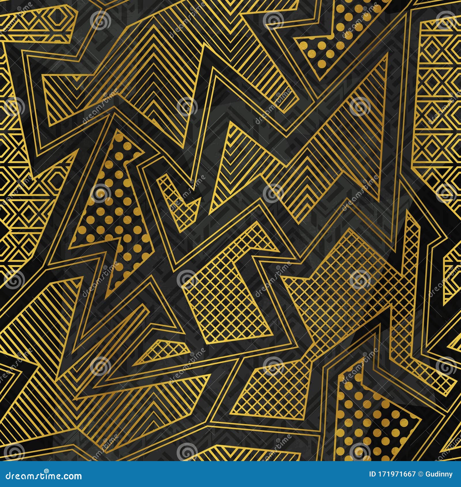 Gold Tribal Tattoo On A Dark Background . Royalty-Free Illustration ...