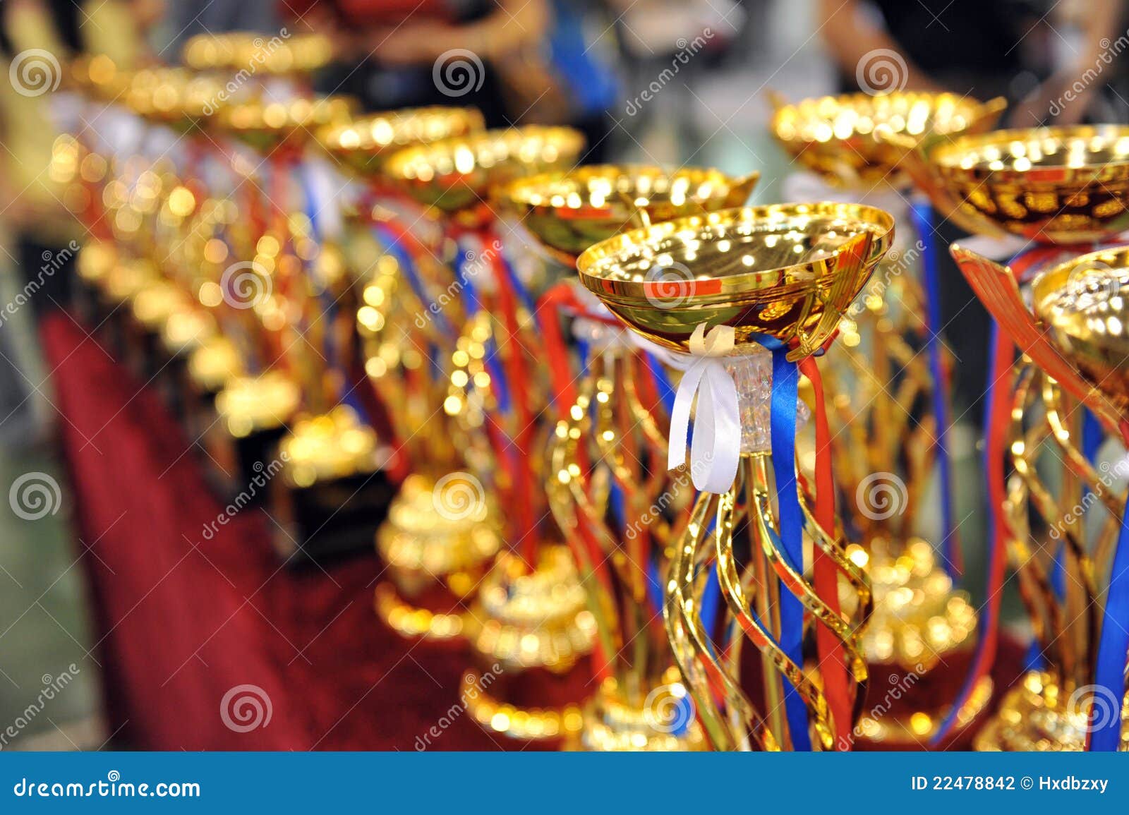 Gold trophies stock photo. Image of event, handle, awards - 22478842