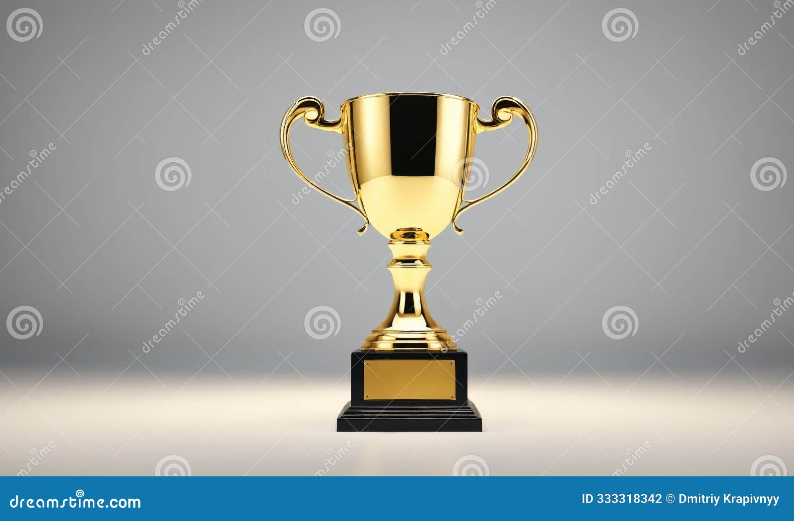 Gold Trophy with Black Base on a White Surface Stock Illustration ...