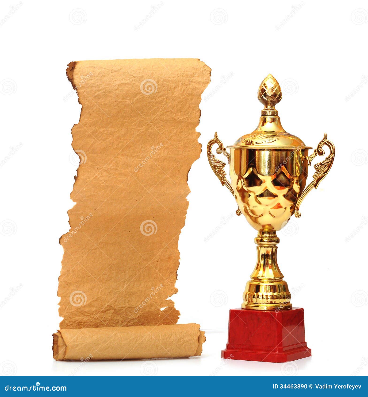 Gold trophy cup stock photo. Image of gold, gratitude - 34463890