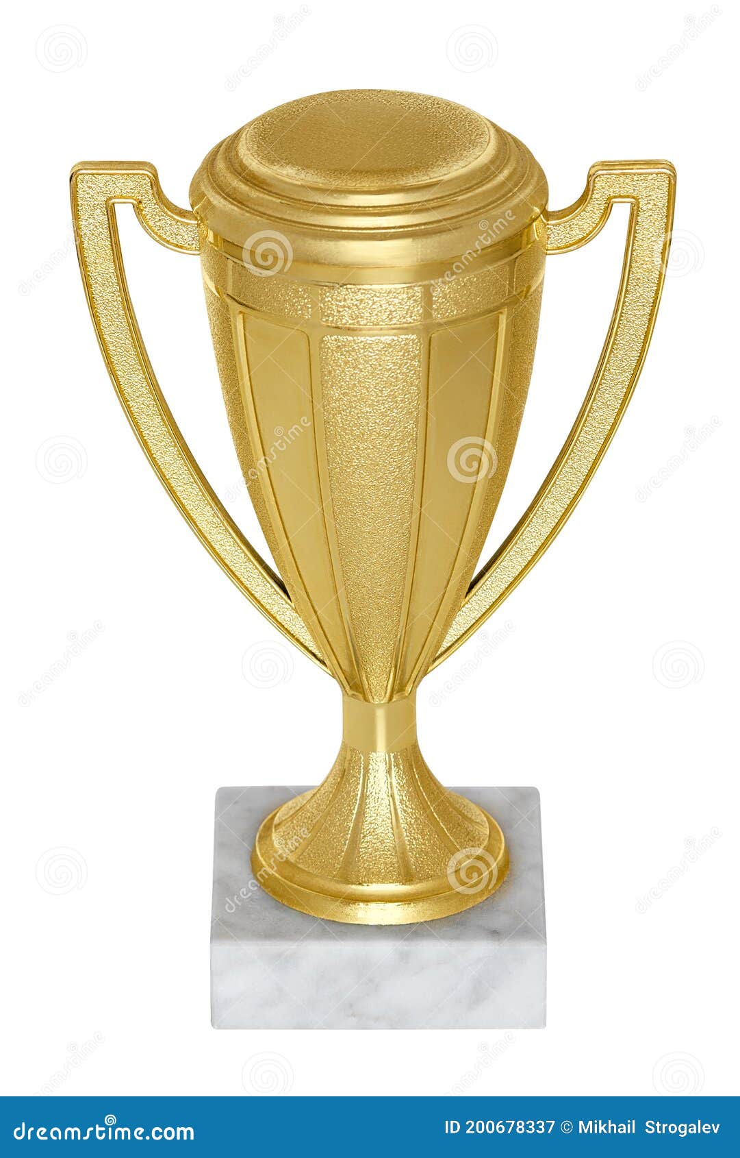 A Gold Trophy Cup with Two Handles Stock Image - Image of event, honor ...