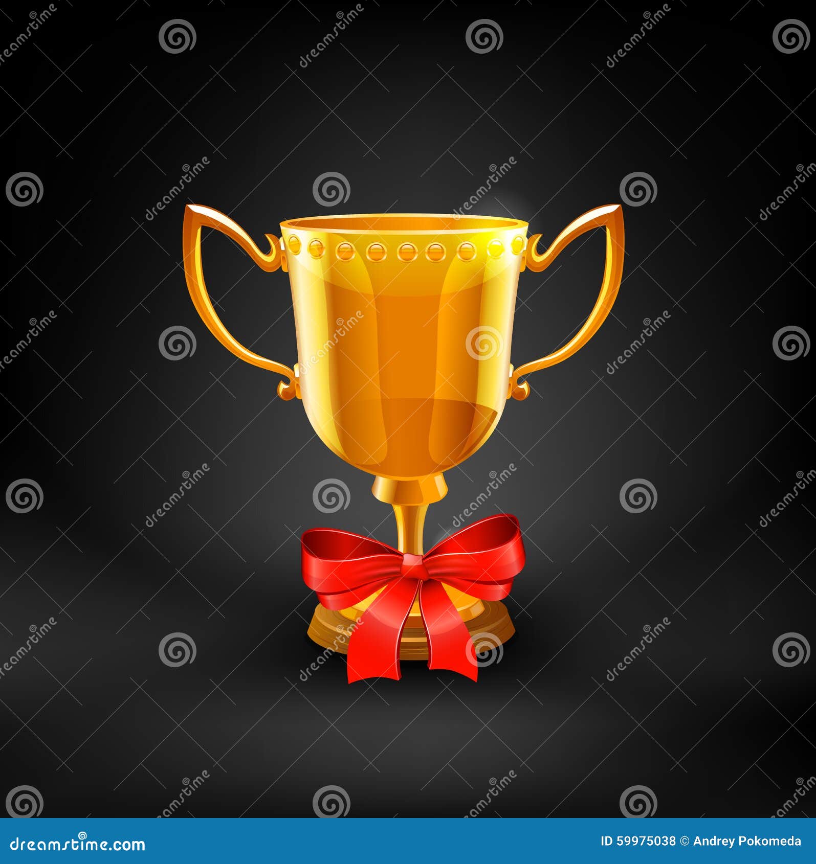 Gold Trophy Cup. Vector stock vector. Illustration of compete - 59975038