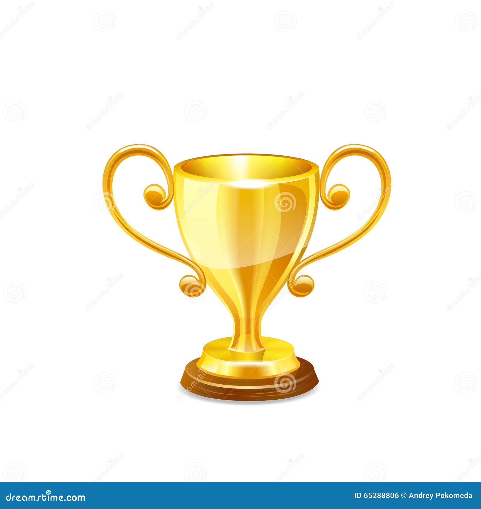 Gold Trophy Cup. Vector stock vector. Illustration of winner - 65288806
