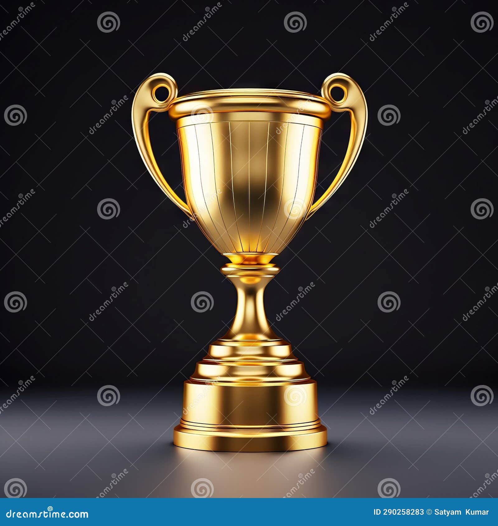 A Gold Trophy on Dark Background Generative AI Stock Illustration ...