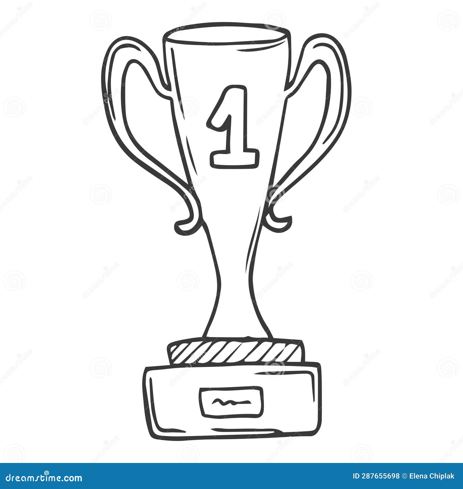 Gold Trophy Doodle, a Hand Drawn Vector Doodle Illustration of a Gold ...