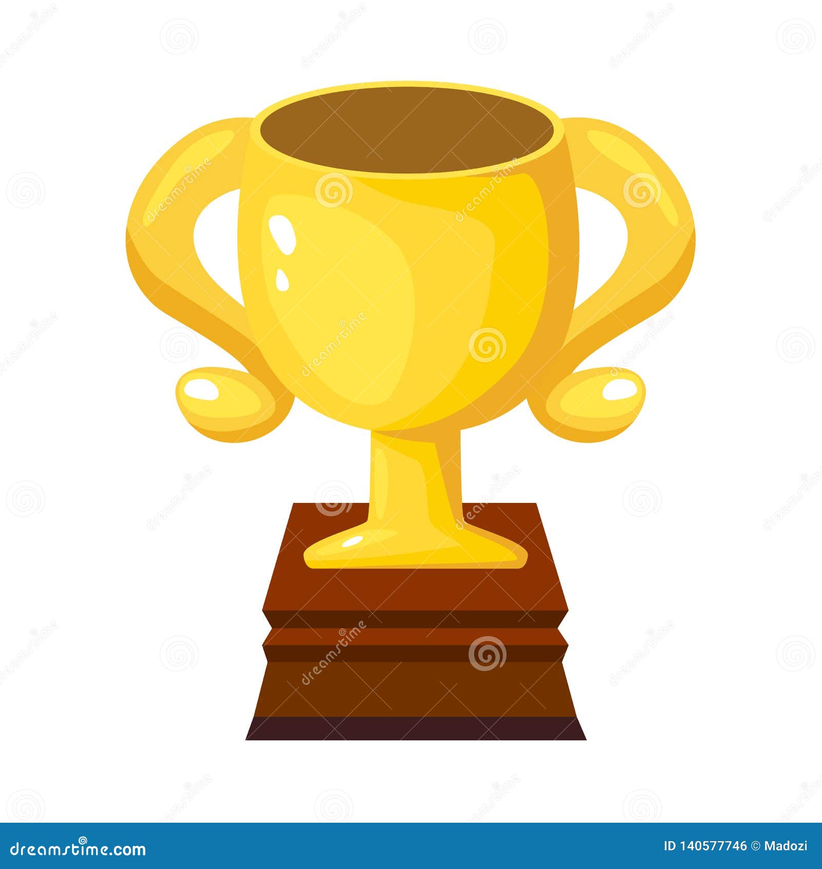 Gold Trophy Isolated Illustration Stock Vector - Illustration of honor ...