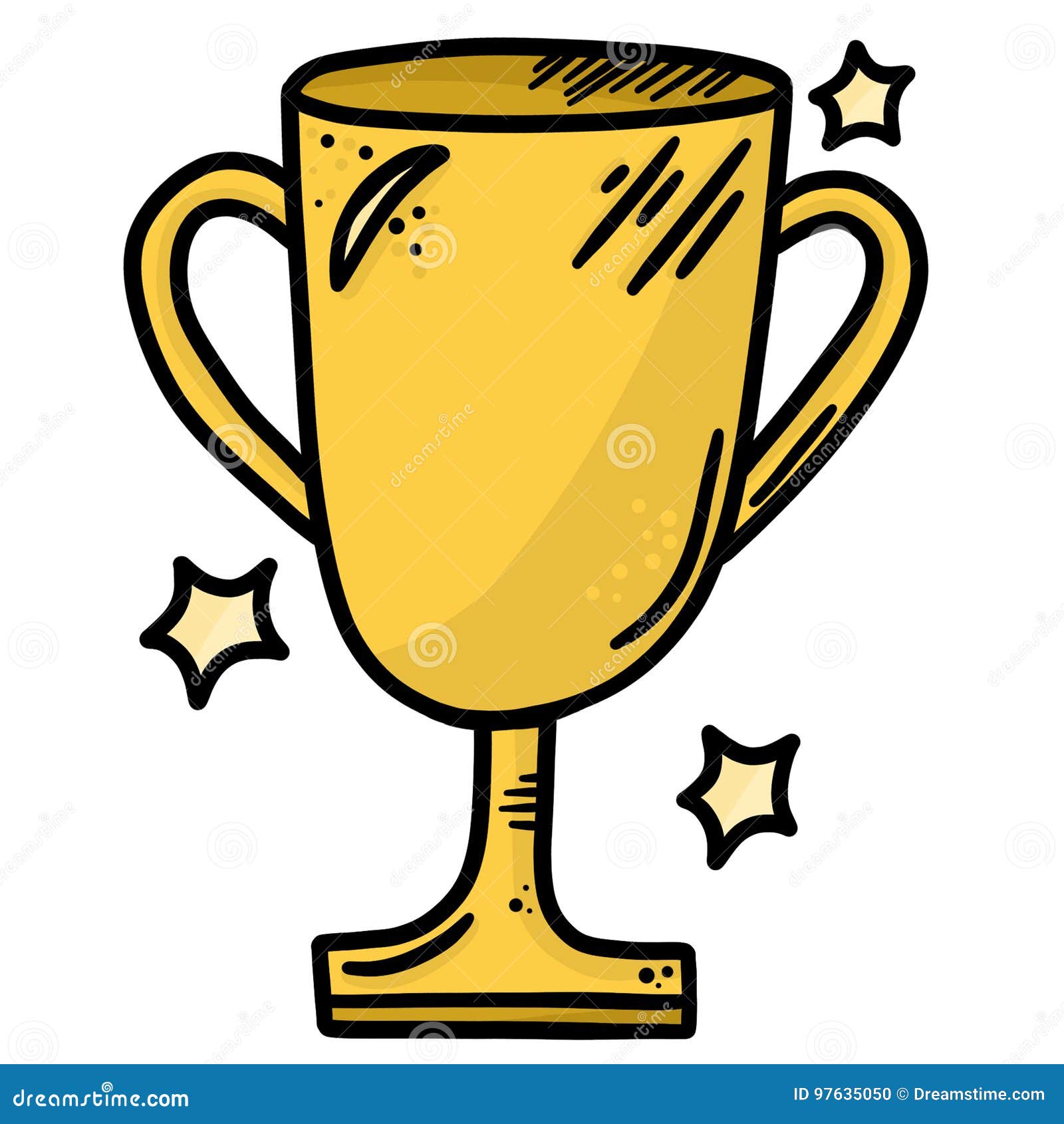 Gold Trophy Line Art Vector Illustration Clip Art Stock Vector ...