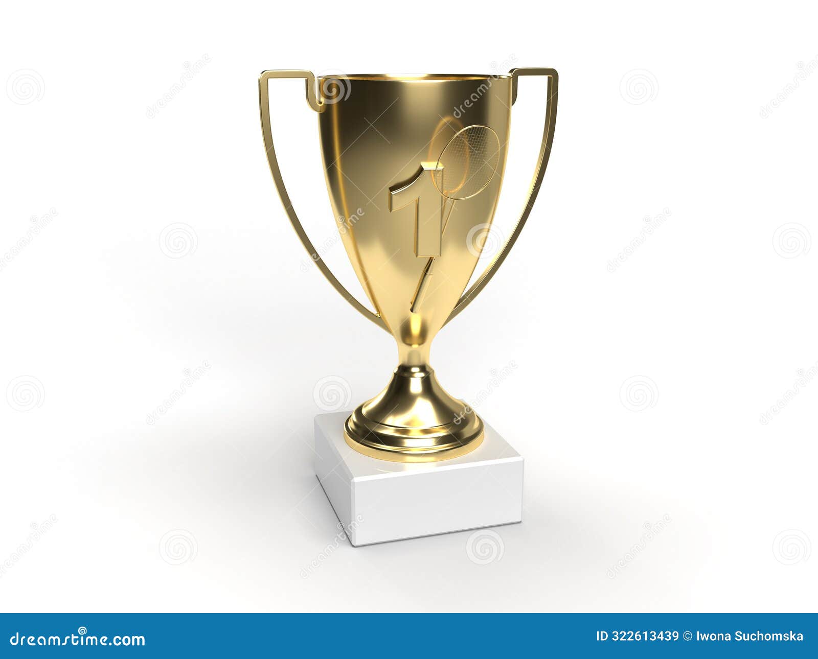 Gold Trophy with Racket Cup for Badmint Competitions for Taking 1st ...