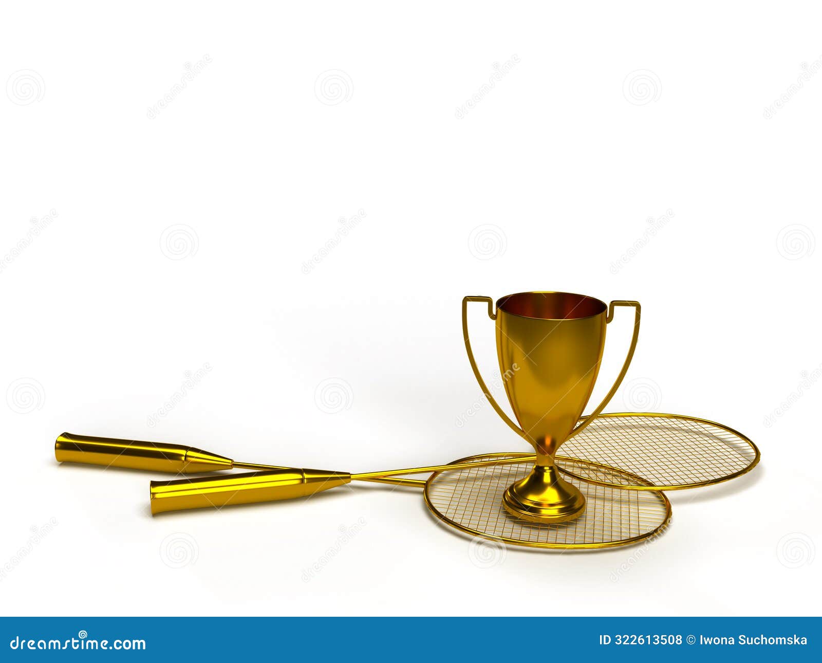 Gold Trophy with Racket Cup for Badmint Competitions for Taking 1st ...
