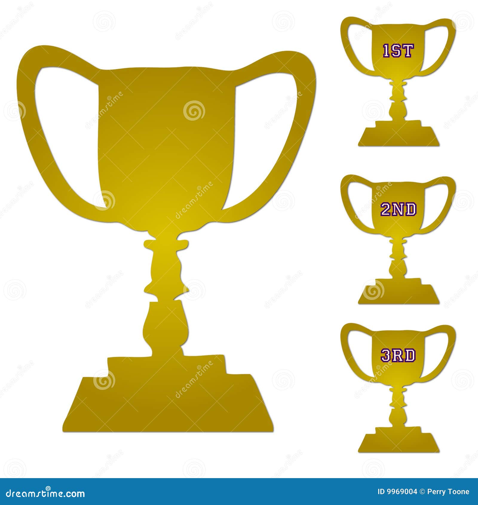 Gold Trophy Set stock vector. Illustration of shiny, arranging - 9969004