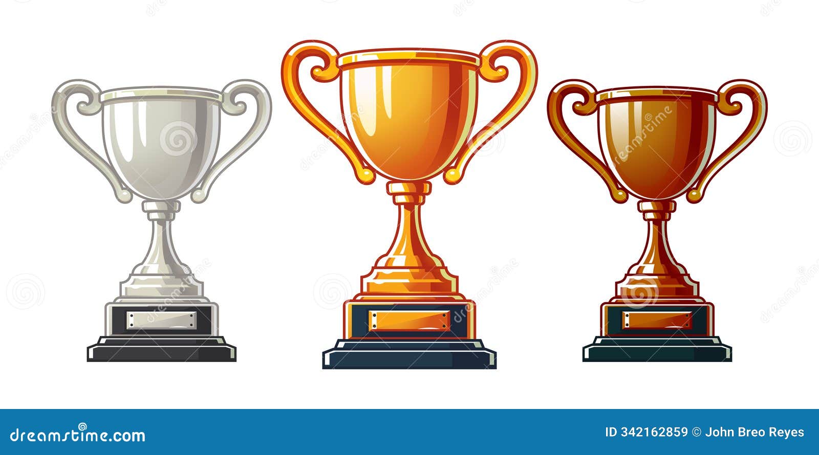 Gold Trophy with Wreath, Stars and Name Plate Stock Vector ...