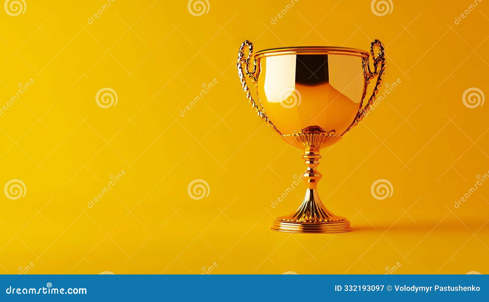 A Gold Trophy on a Yellow Background Stock Illustration - Illustration ...