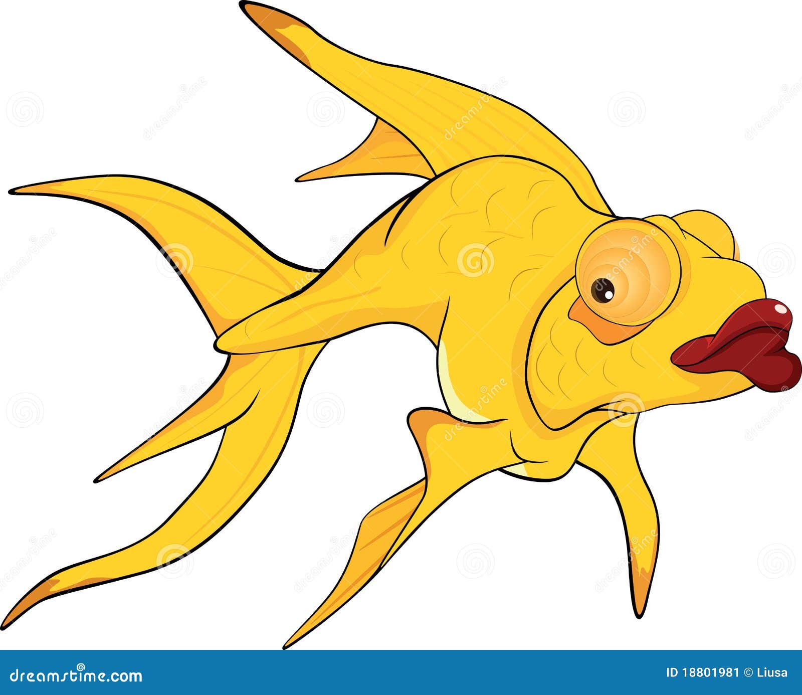 Gold tropical small fish stock vector. Illustration of beautiful - 18801981