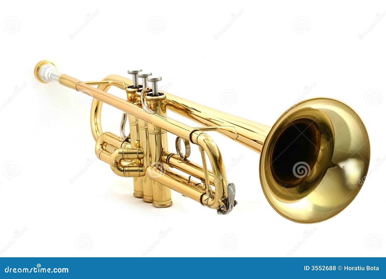 Gold trumpet stock photo. Image of musical, brass, polished - 3552688