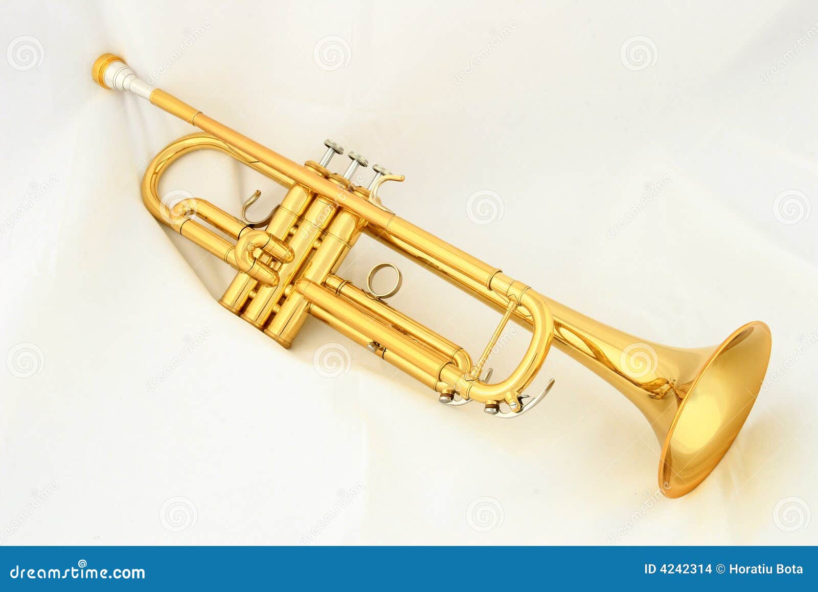 Gold trumpet stock photo. Image of play, mouthpiece, gold - 4242314