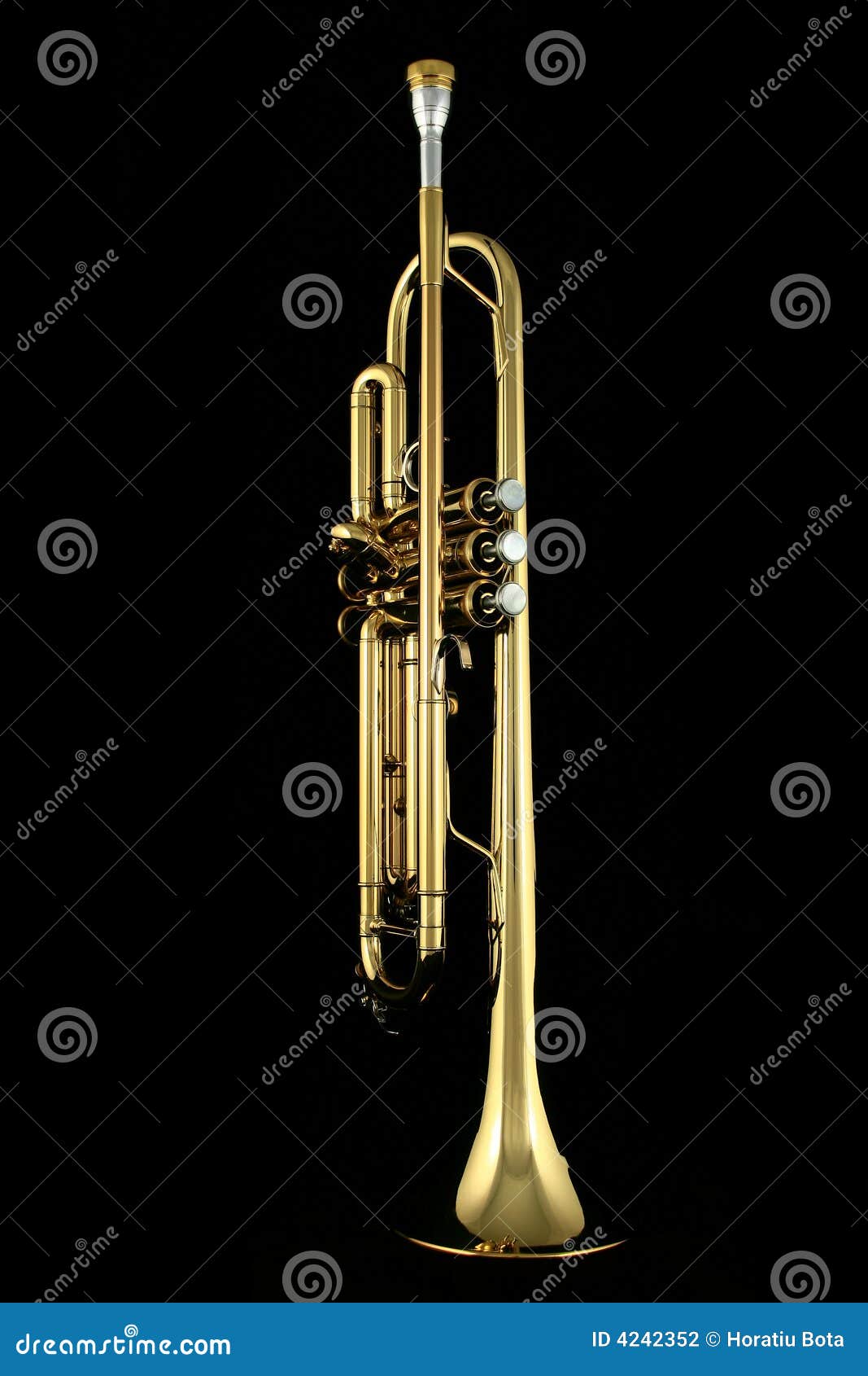 Gold trumpet stock photo. Image of gold, ring, shiny, musical - 4242352