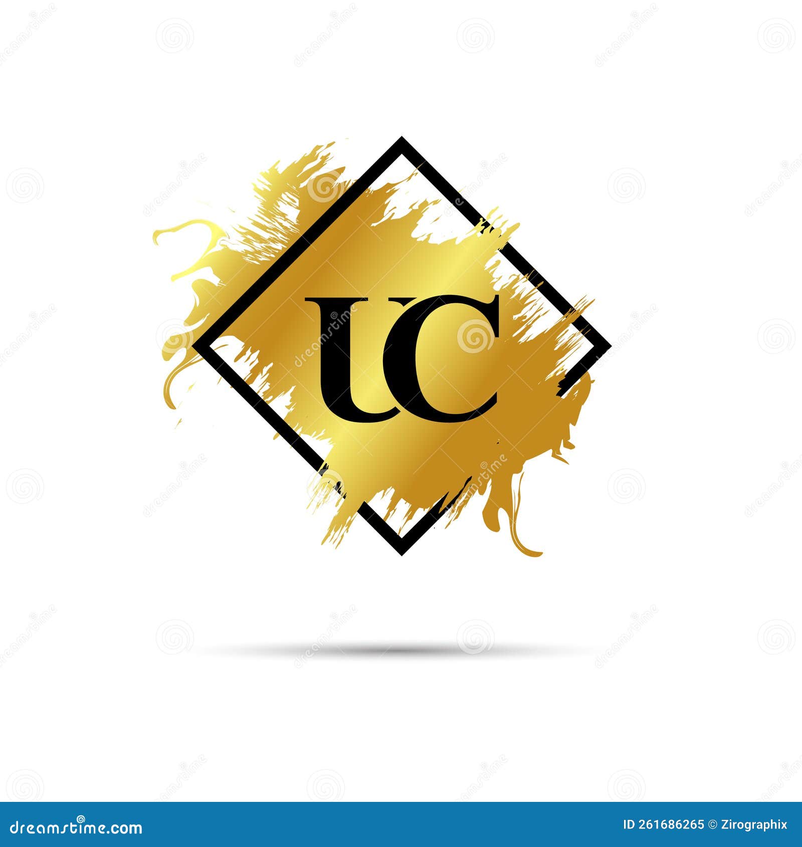 Gold UC Logo Symbol Vector Art Design Stock Illustration - Illustration ...