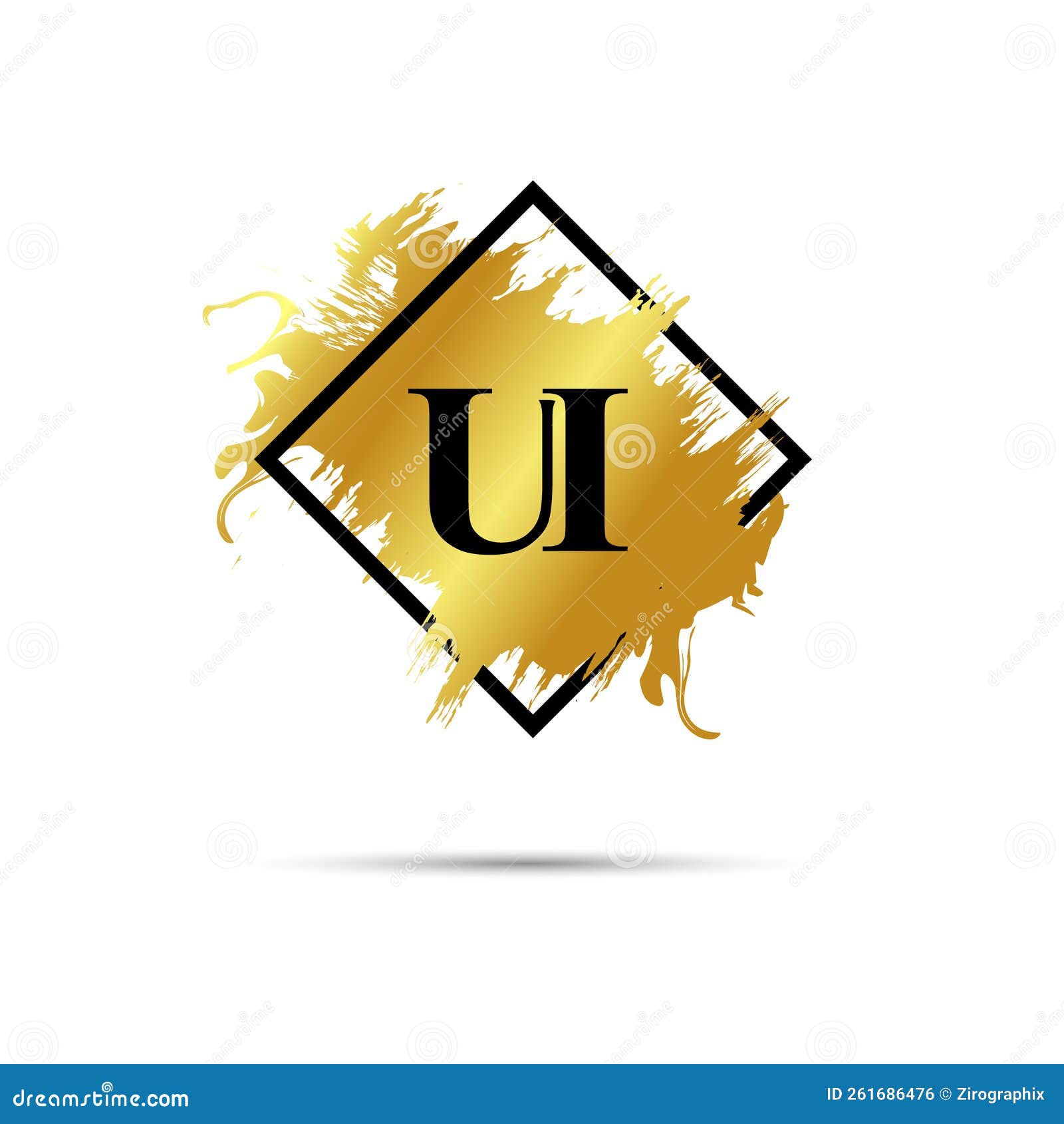 Gold UI Logo Symbol Vector Art Design Stock Illustration - Illustration ...