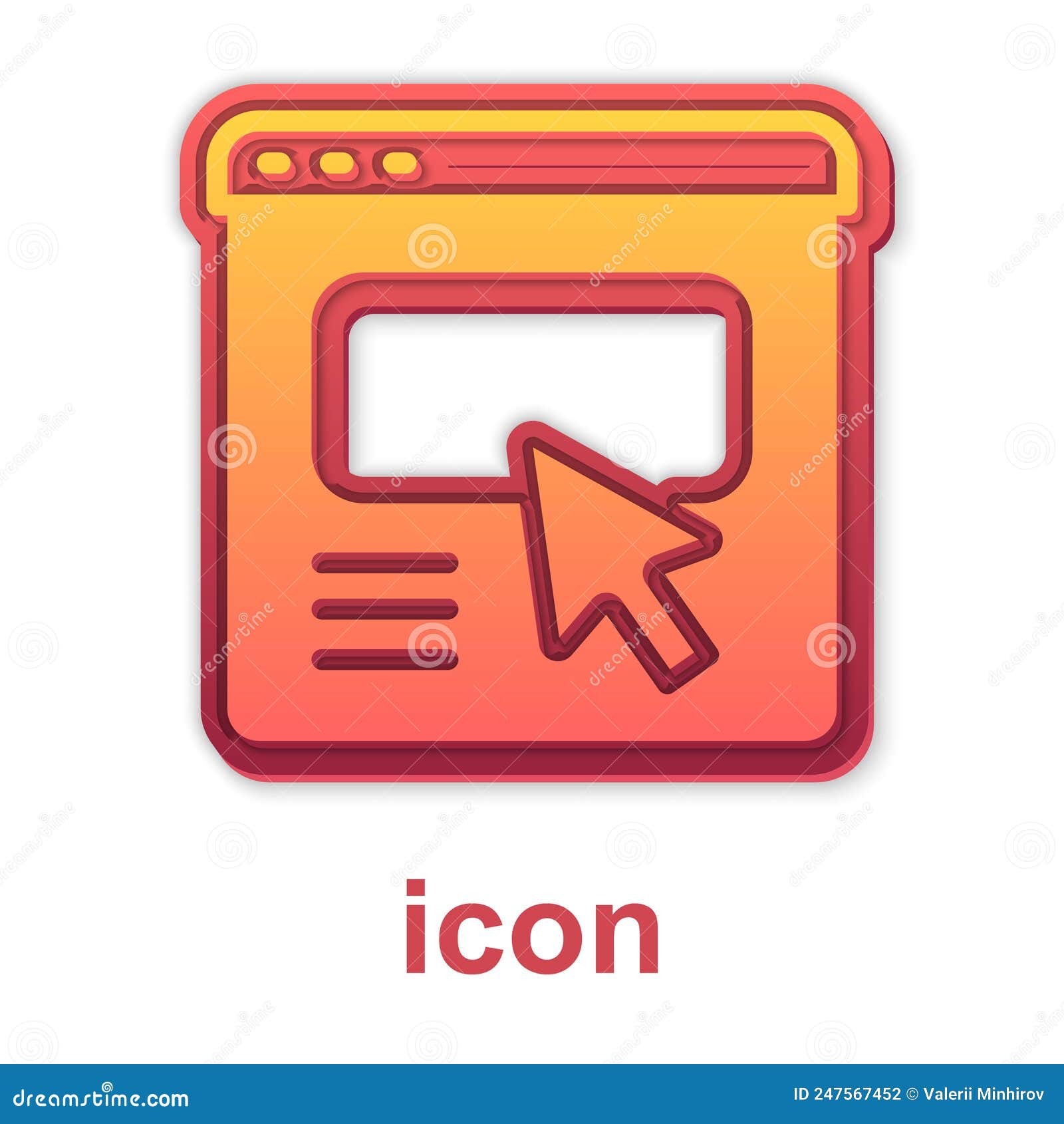 Gold UI or UX Design Icon Isolated on White Background. Vector Stock ...