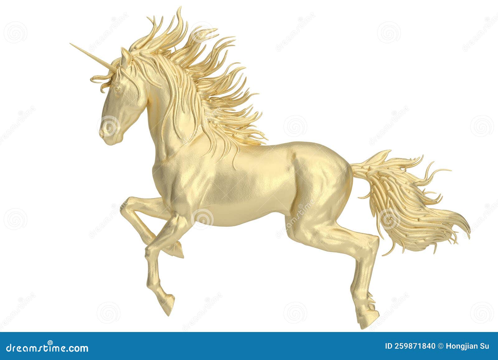 Gold Unicorn And Hand Drawn Lettering. Vector Illustration ...