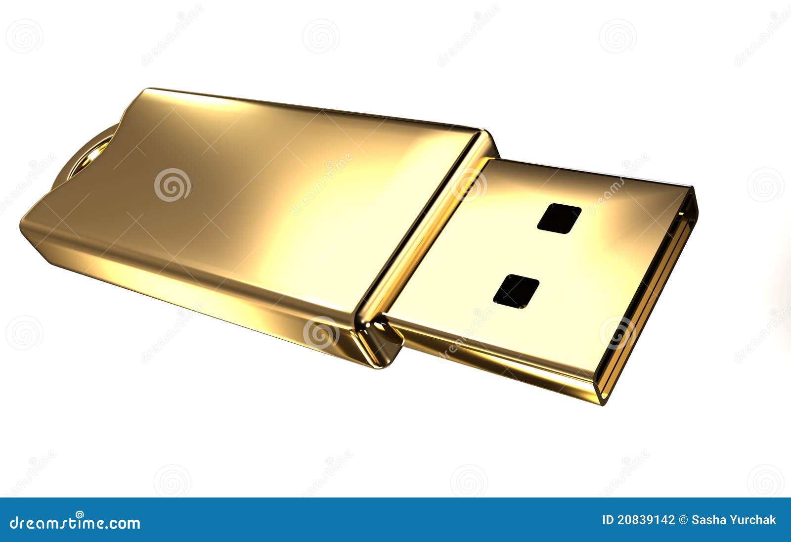 Gold USB flash drive stock illustration. Illustration of chip - 20839142
