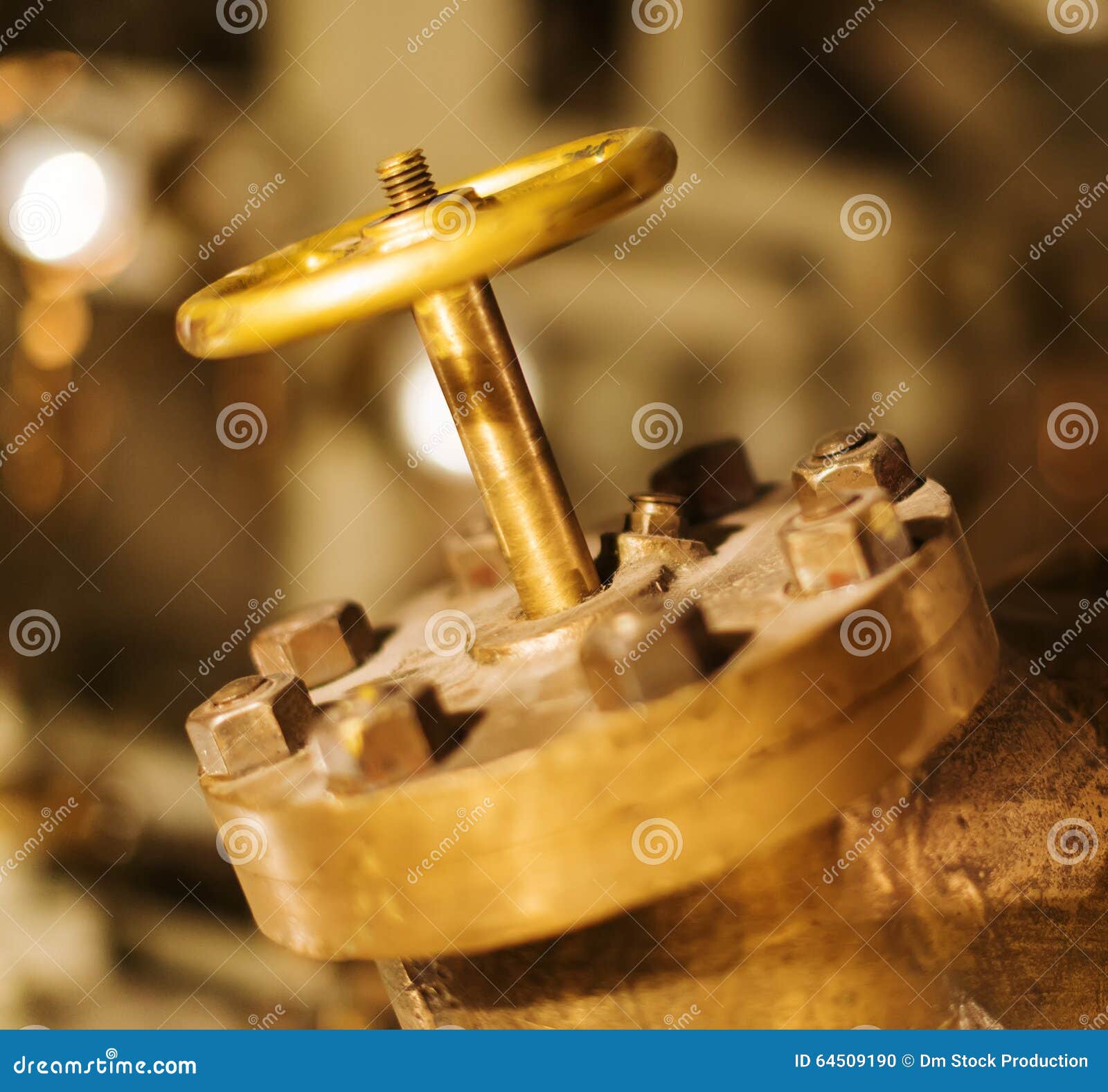 Gold valve. stock photo. Image of control, petrol, pump - 64509190