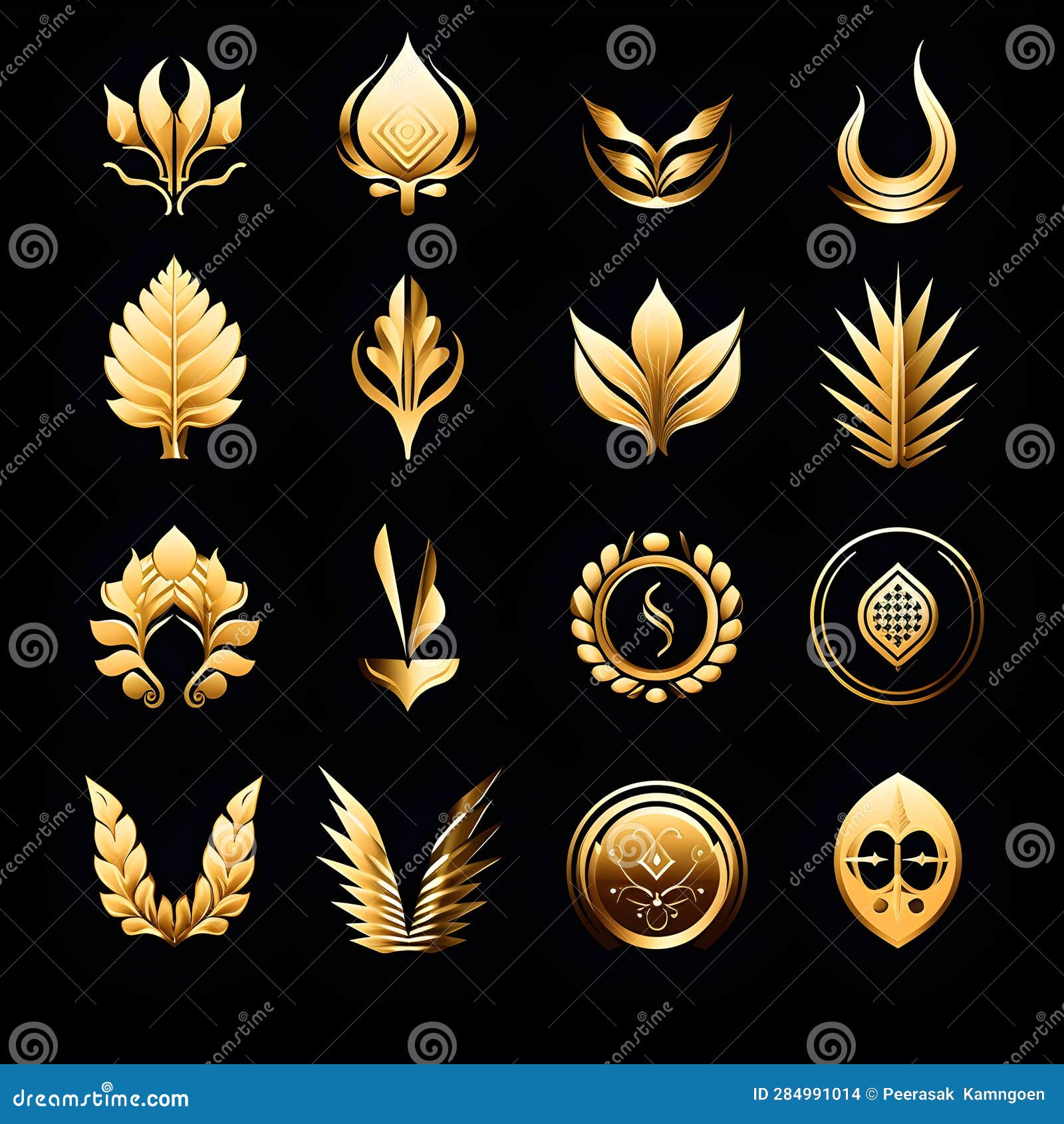 Gold, Vector - Based Logo Templates. AI Generated Stock Illustration ...