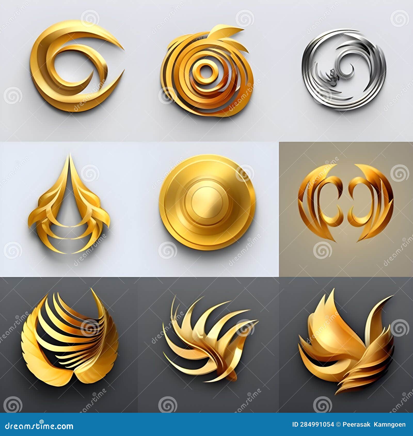 Gold, Vector - Based Logo Templates. AI Generated Stock Illustration ...